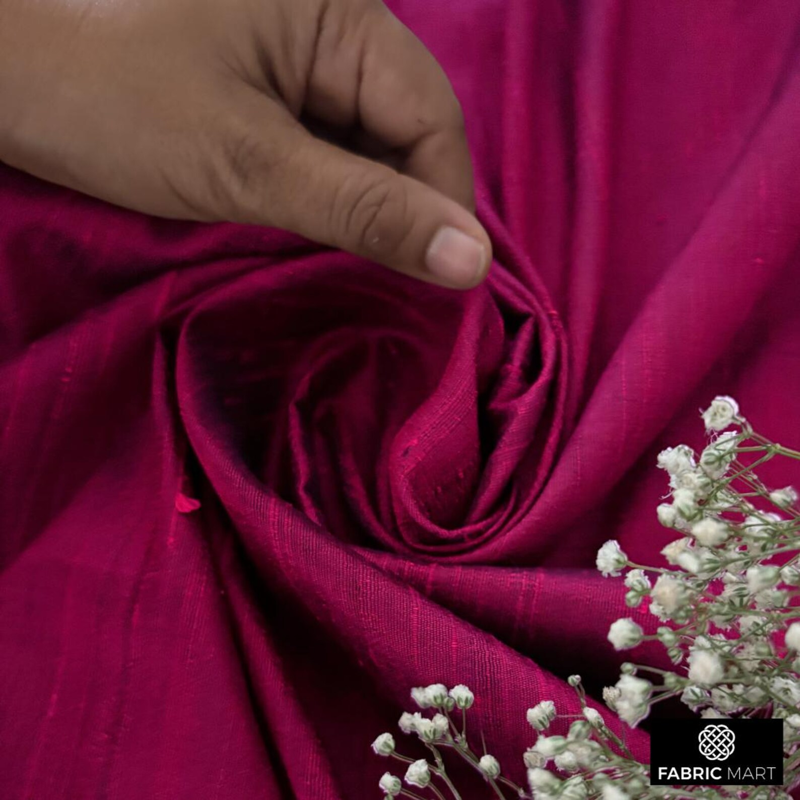 Magenta Silk Fabric by the Yard / Metre, 41 Inch Magenta Dupioni Silk ...