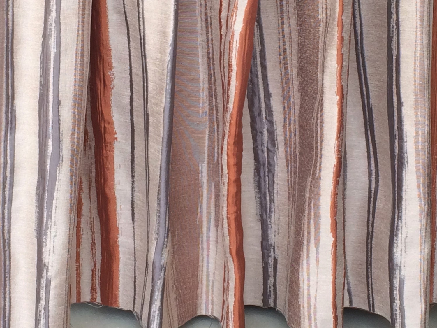 Rusty Stripes Curtain Fabric by the Yard Upholstery Fabric - Etsy