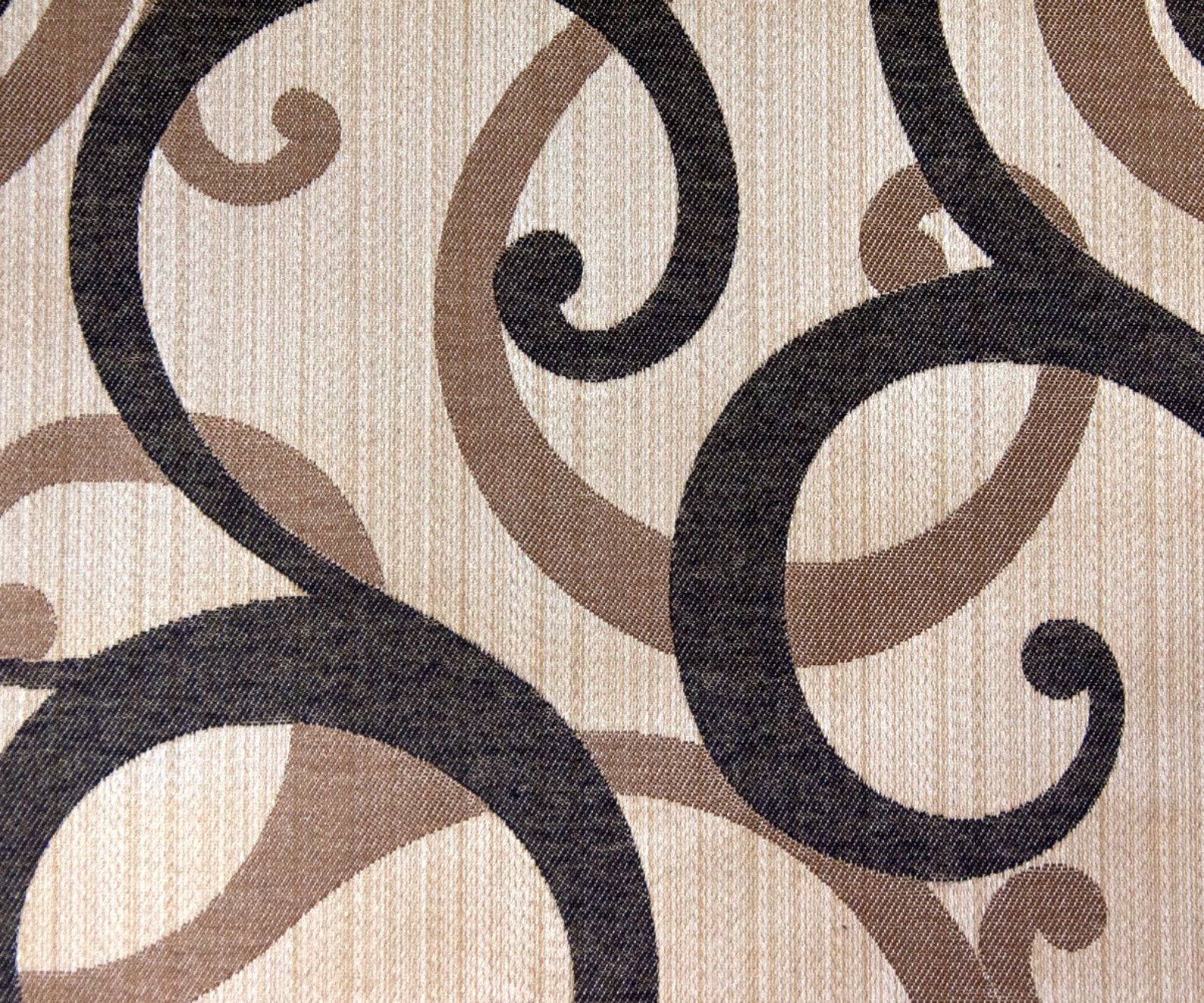 Coffee & Brown Scrolls Fabric by Yard Coffee Brown Curtain | Etsy