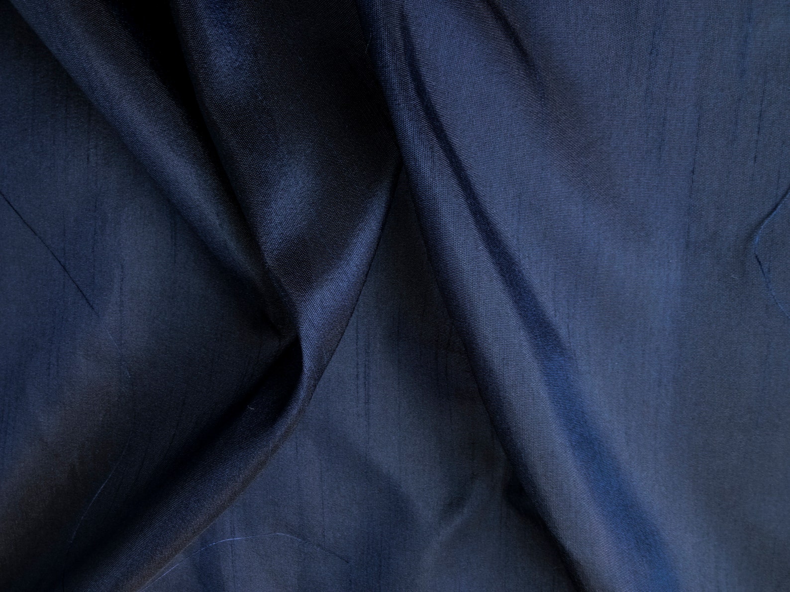 Navy Blue Art Silk Fabric by the Yard Faux Silk Curtain | Etsy