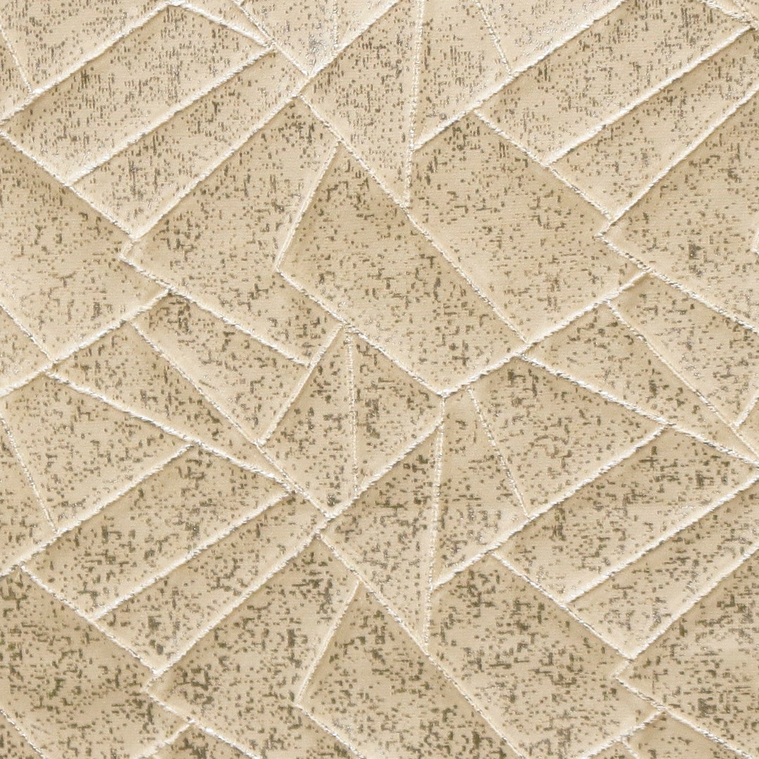 Beige Mosaics Foil Printed Fabric by the Yard / Metre, Mosaic Textured ...