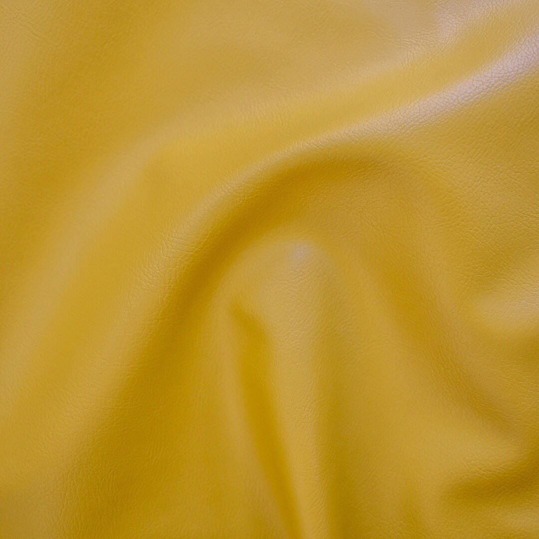 High Quality 54" Wide Mustard Yellow Faux Leather Fabric by Yard ...
