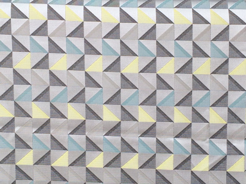 Grey and Yellow Geometric Triangle Curtain Fabric by the Yard - Etsy