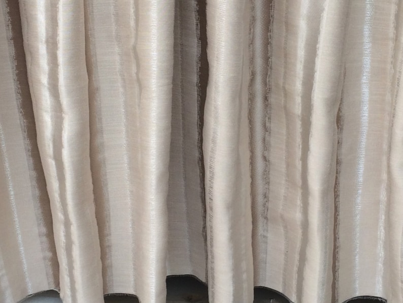 Beige Stripes Curtain Drapes Curtain Panels Custom Curtains - Etsy