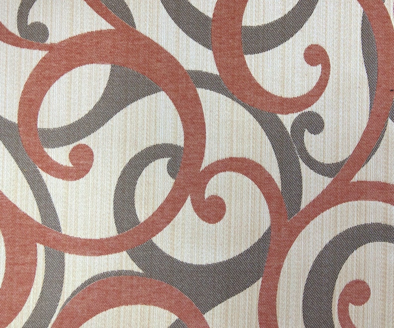 Rust Scrolls Fabric by Yard Rust Curtain Fabric Upholstery - Etsy