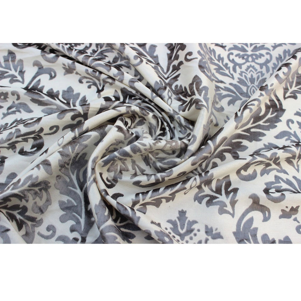 Paloma Grey Damask Fabric by the Yard Upholstery Curtain - Etsy Australia