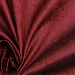 Maroon Silk Fabric by the Yard, 41 Inch Maroon Upholstery Dupioni Silk ...