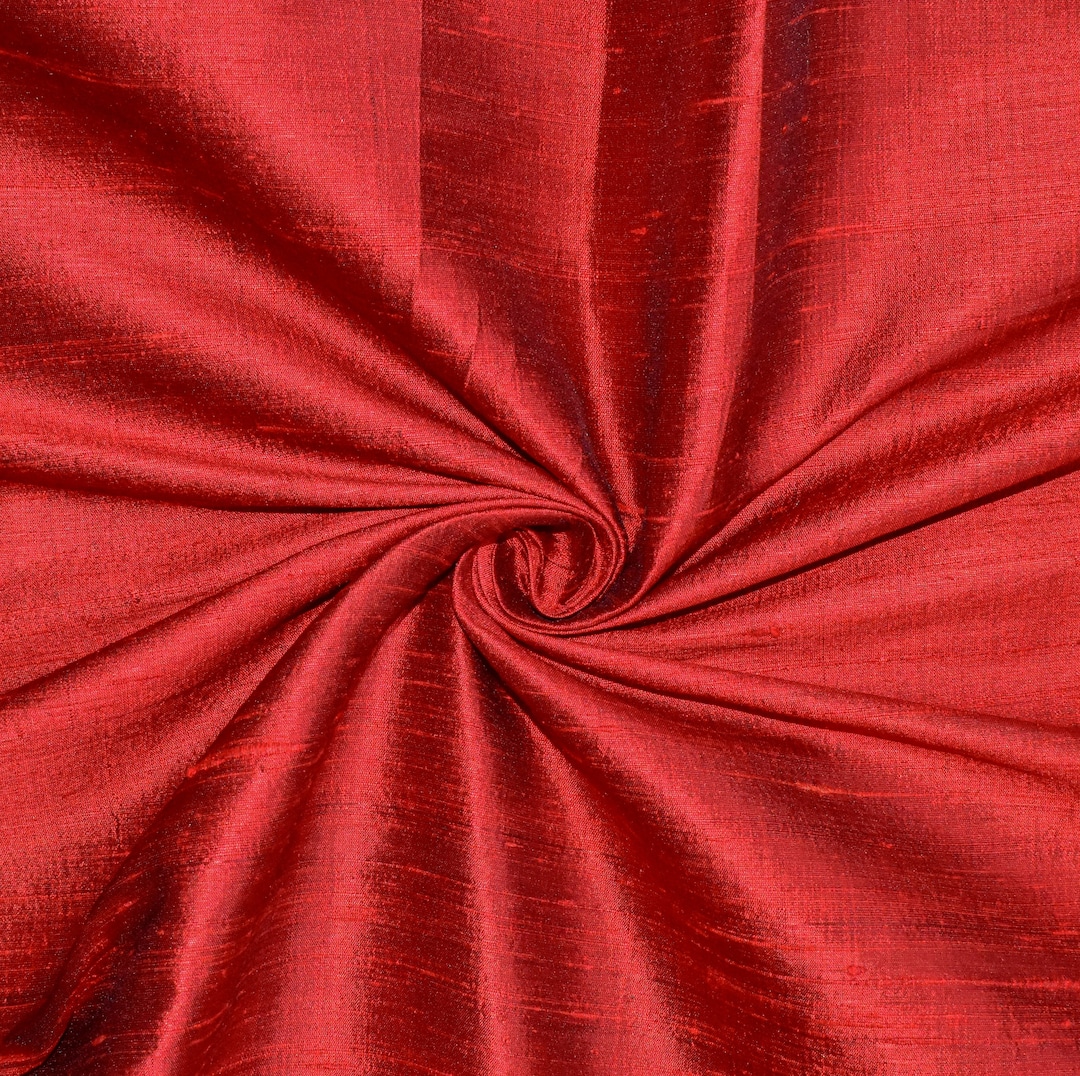 Deep Red 100% Pure Silk Fabric by the Yardpure Silk - Etsy