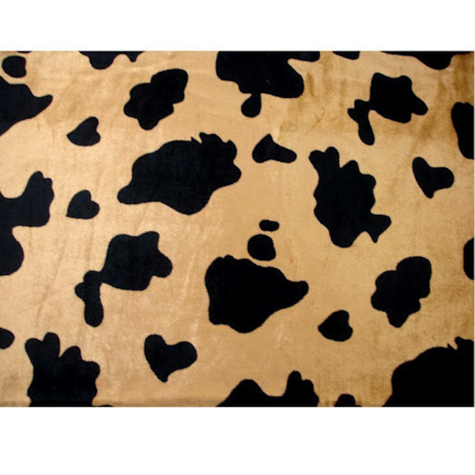 Dark Gold Cow Spots Velvet Fabric With Printing Technique | Etsy
