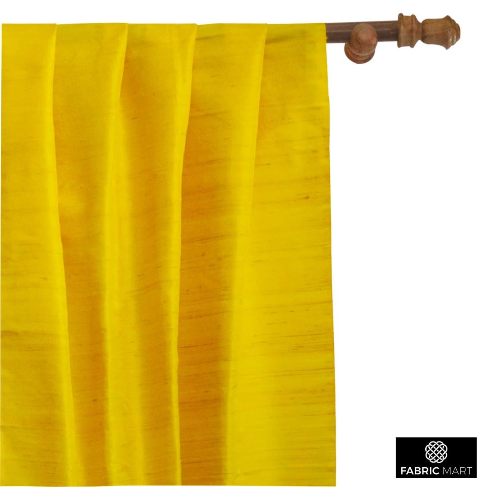 Bright Yellow Silk Fabric by the Yard / Metre, 41 Inch Bright Yellow ...