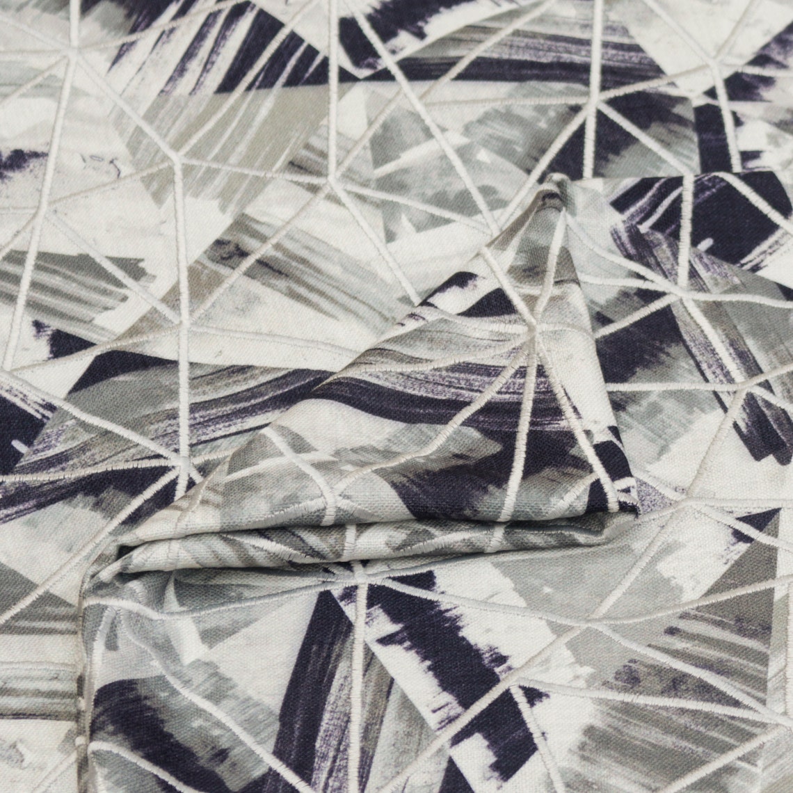 Abstract Triangles Printed Cotton Fabric By The Yard | Etsy