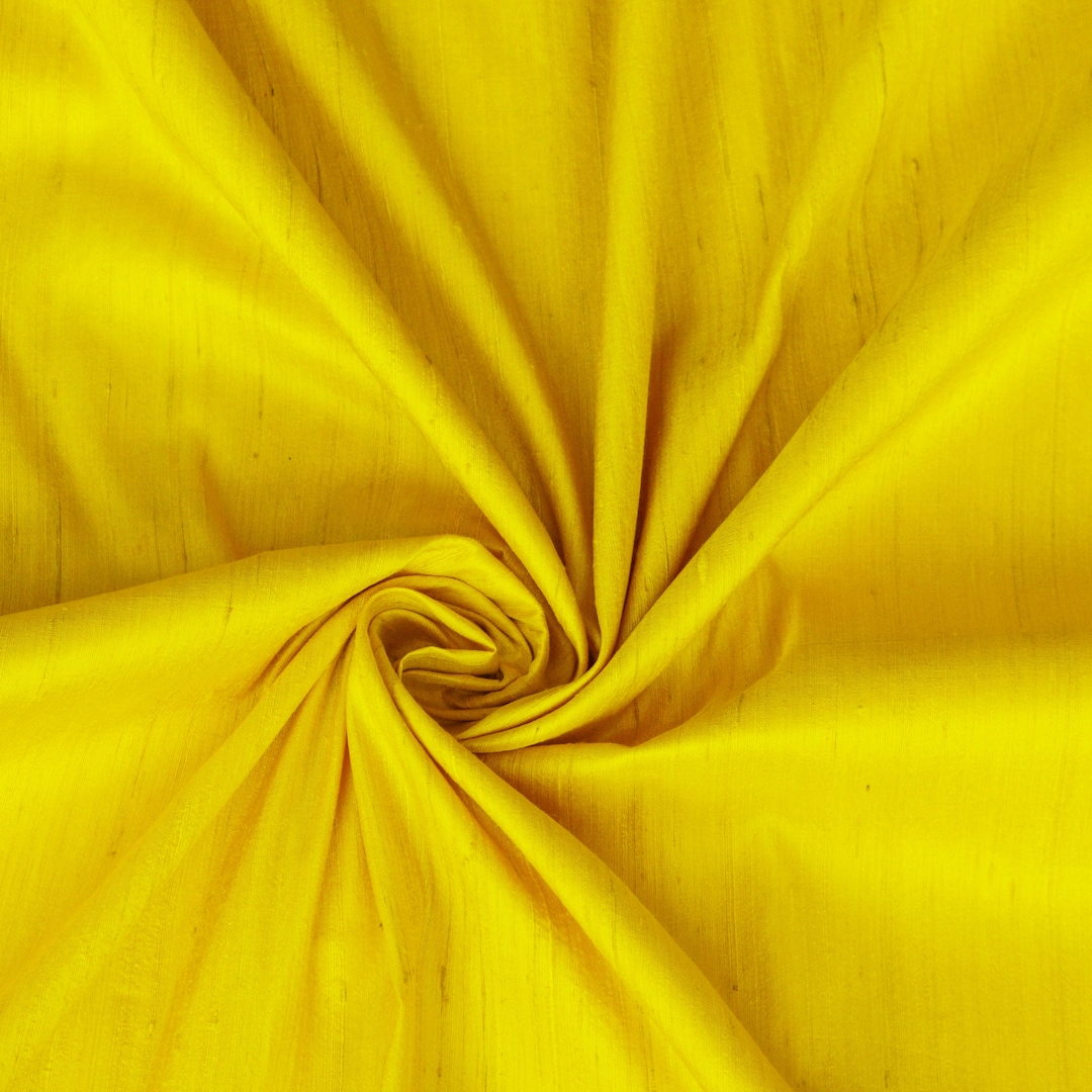 Bright Yellow Silk Fabric by the Yard Silk Fabric Silk - Etsy