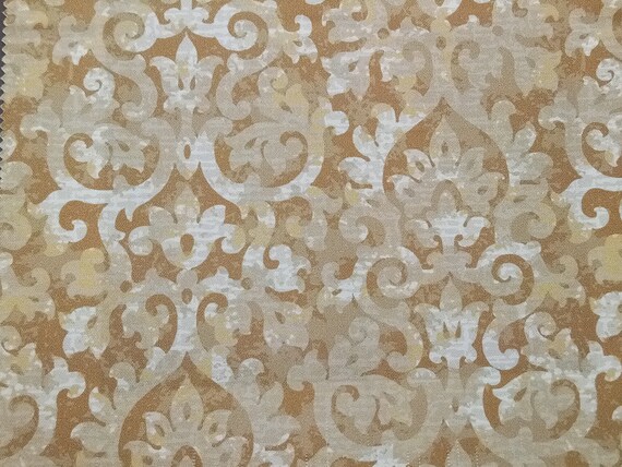 Royal Gold Damask Curtain Fabric By The Yard Upholstery | Etsy