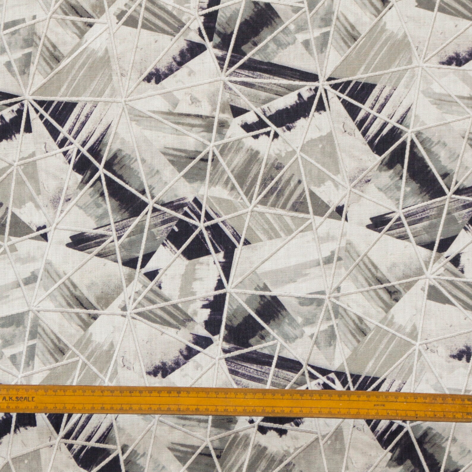 Abstract Triangles Printed Cotton Fabric By The Yard | Etsy