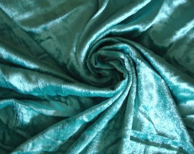 Turquoise Velvet Fabric Yardage Commercial Fabric Curtain Fabric ...