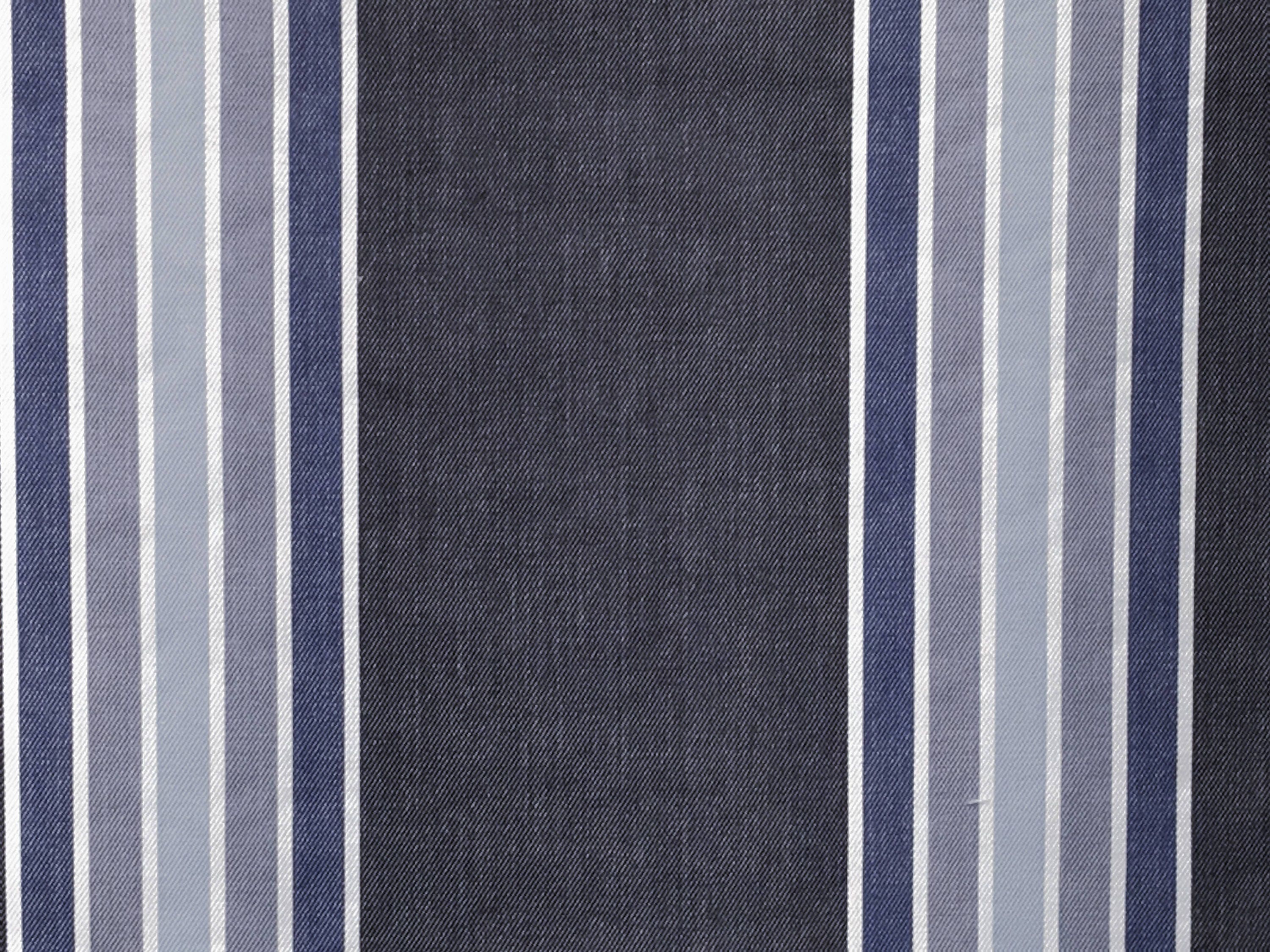 Shades Of Blue Stripes Curtain Fabric By The Yard Upholstery | Etsy