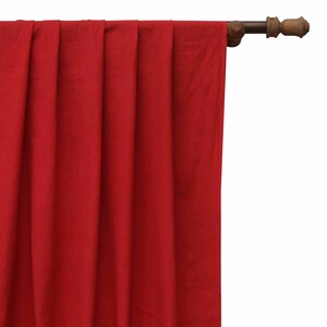 Red Cotton Linen Fabric by the Yard / Metre, Decorative Linen Fabric ...