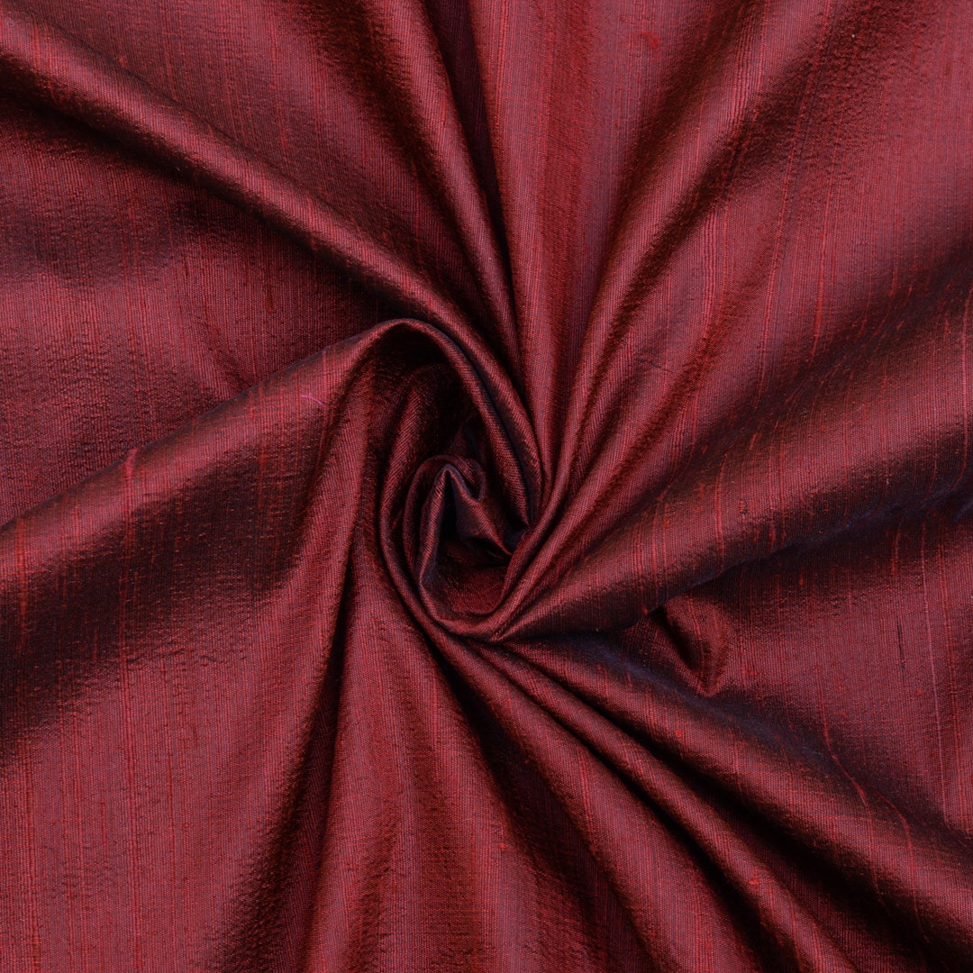 Maroon Silk Fabric by the Yard, 41 Inch Maroon Upholstery Dupioni Silk ...