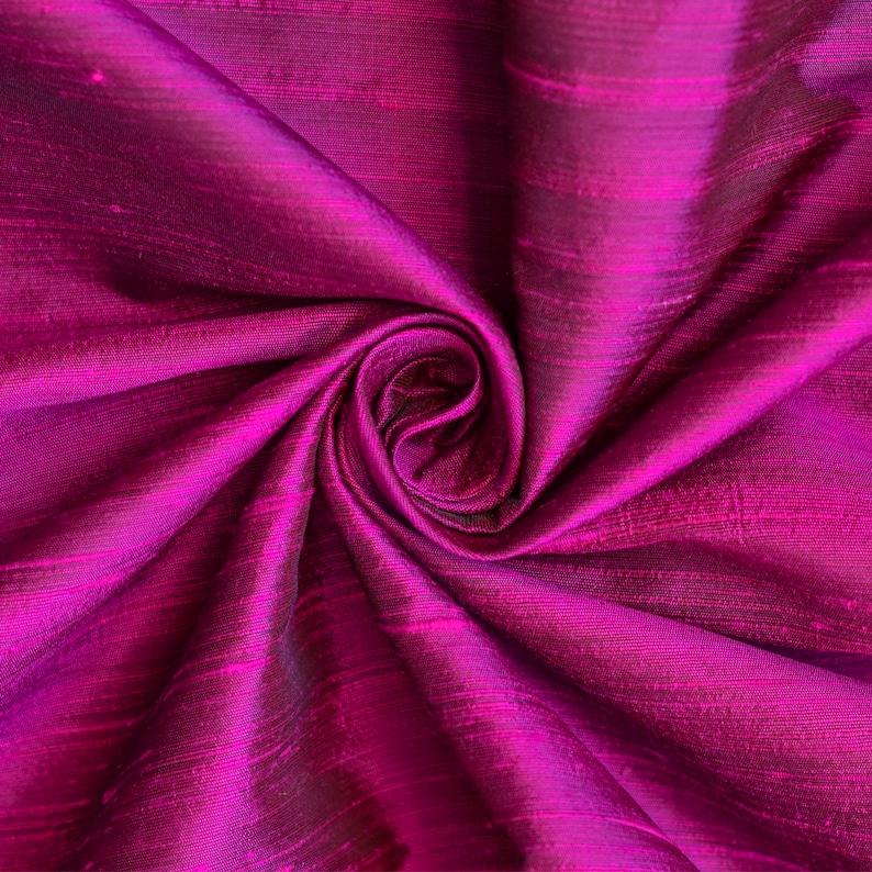 Dark Fuchsia Pink Silk Dupioni Curtain Panels rod Pocket - Etsy