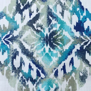 Damask Blue & Turquoise 100% Cotton Spun Fabric By The Yard | Etsy