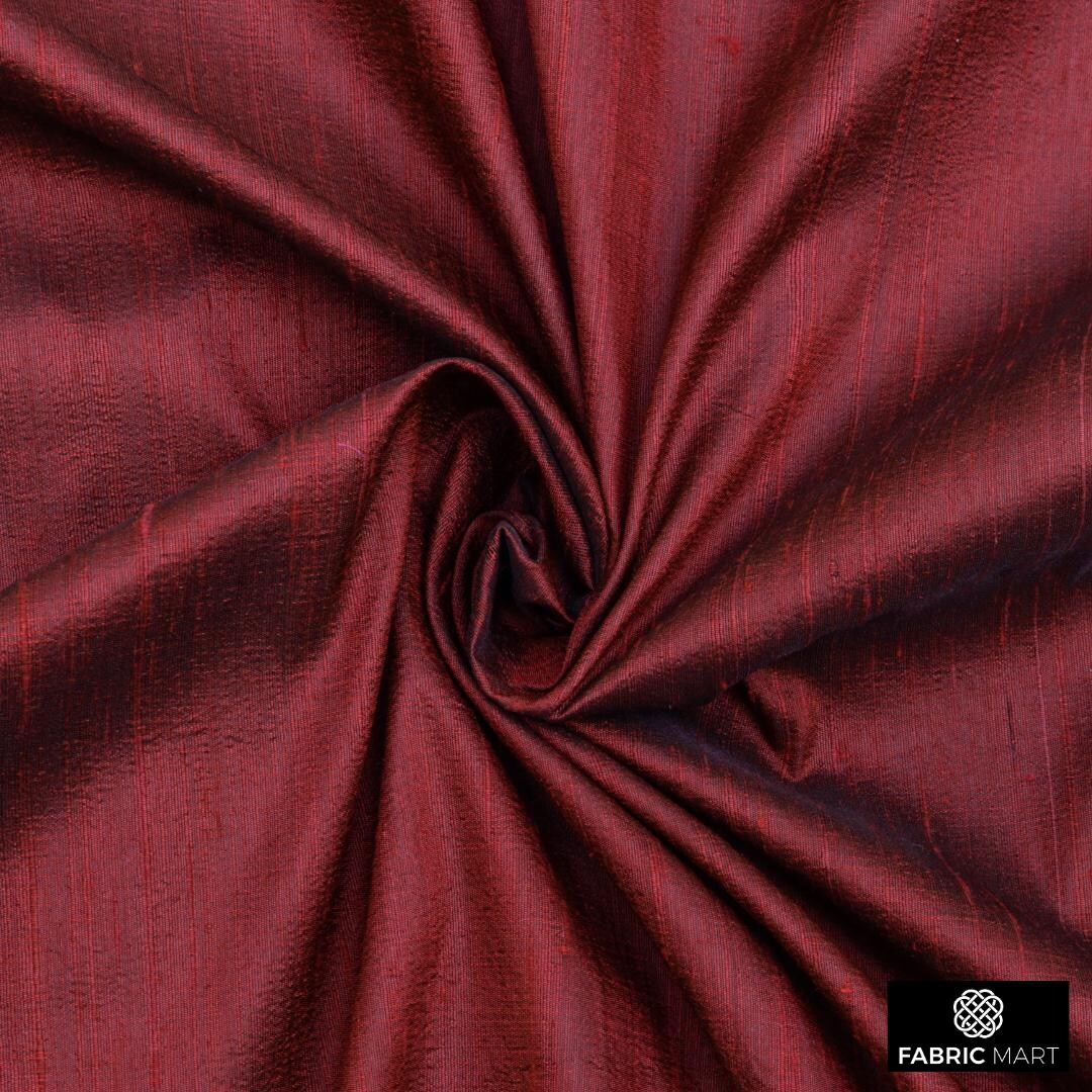 Maroon Silk Fabric by the Yard / Metre, 41 Inch Maroon Upholstery ...