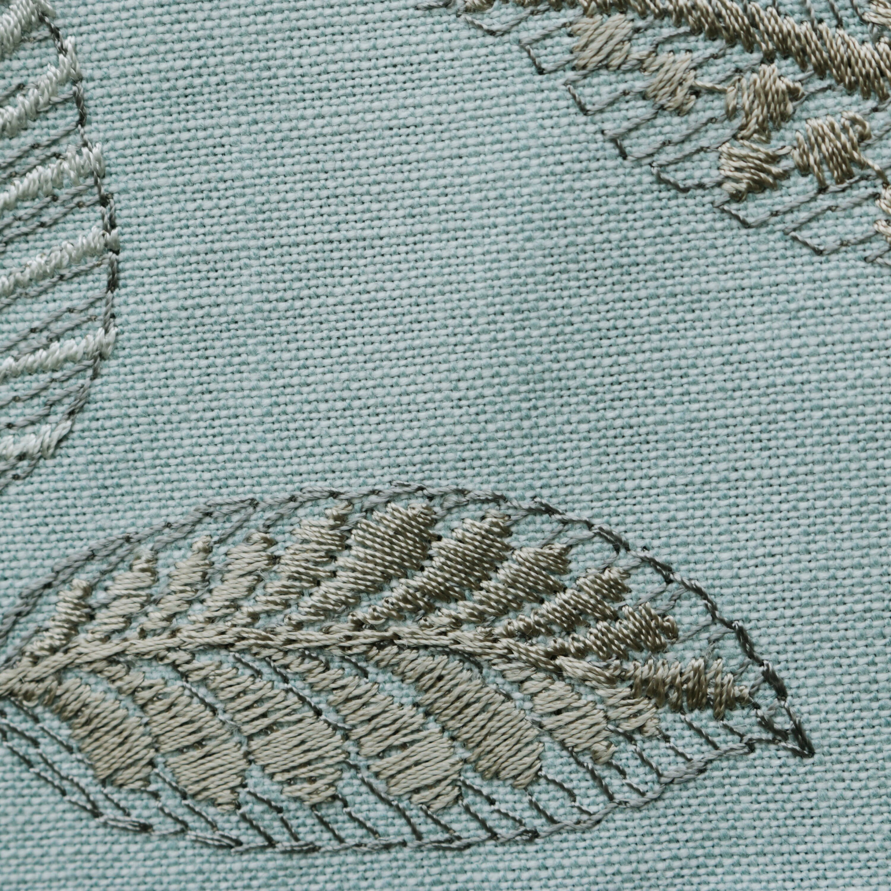 Powder Blue Leaves Fabric By The Yard Cotton Linen | Etsy