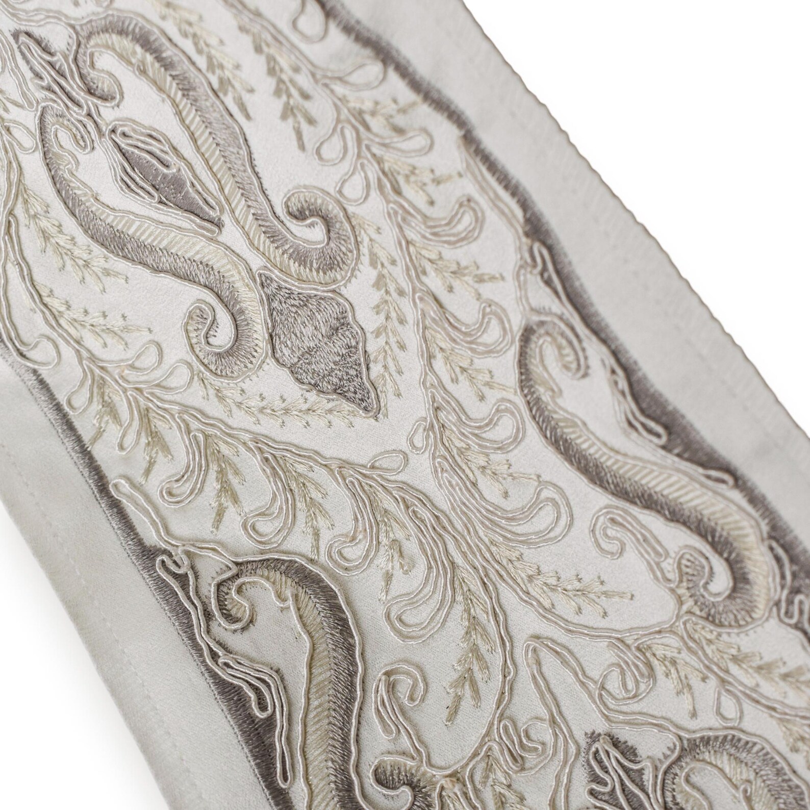 Baroque Vine Ivory Embroidered Designer Trim, Zardozi Border Tape ...
