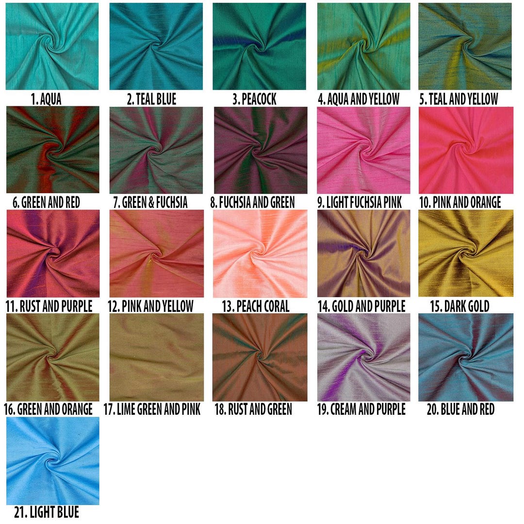 Two Tone Faux Silk Fabric by the Yard / Metre, Art Silk, Synthetic Silk ...