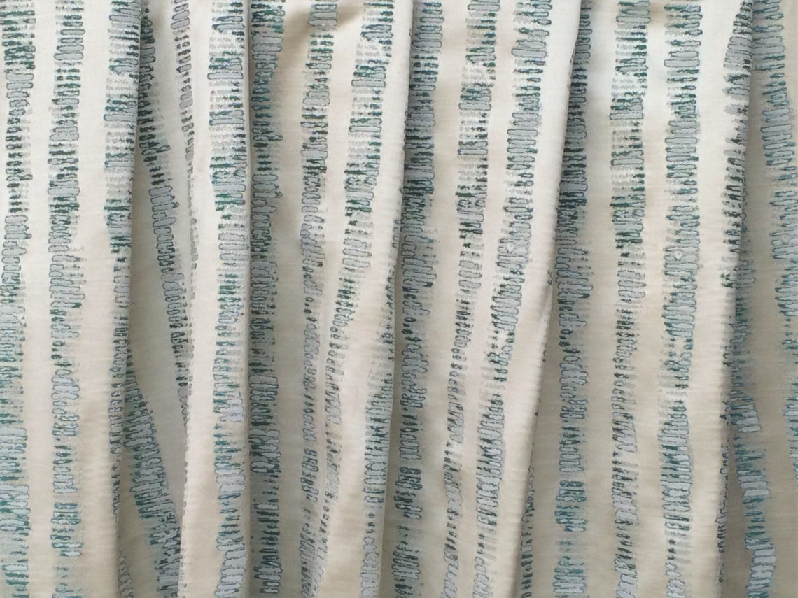 Sea Green Waves Curtain Fabric by the Yard Upholstery Fabric - Etsy