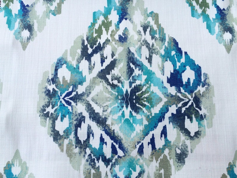 Damask Blue & Turquoise 100% Cotton Spun Fabric By The Yard | Etsy
