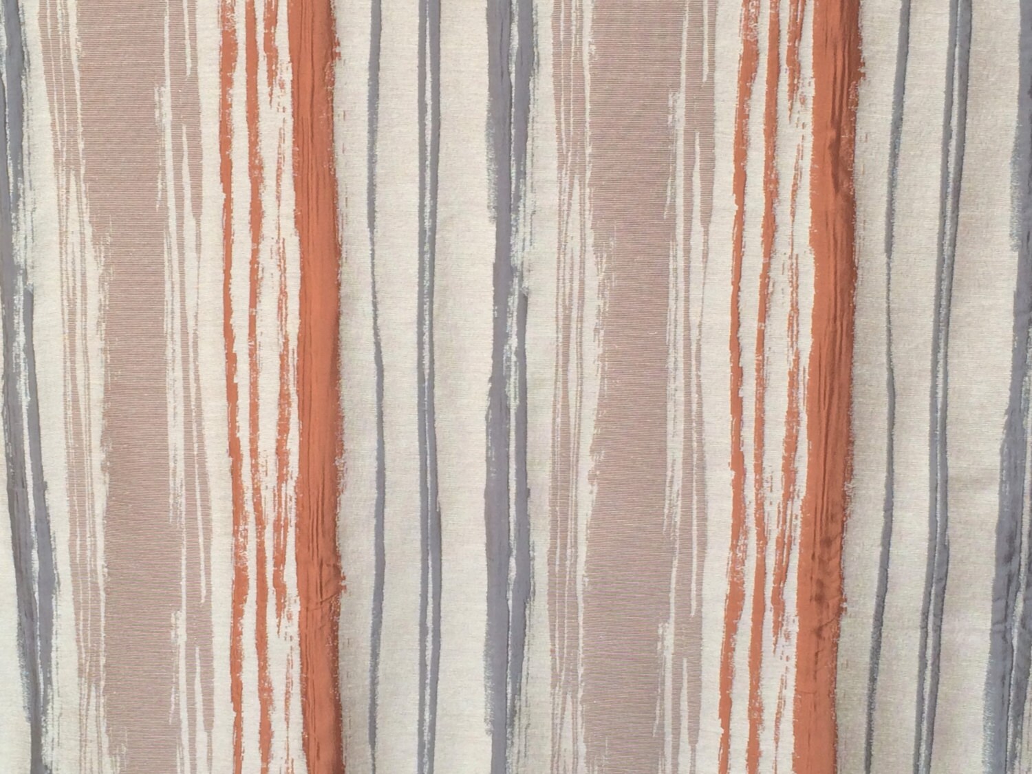 Rusty Stripes Curtain Fabric by the Yard Upholstery Fabric - Etsy