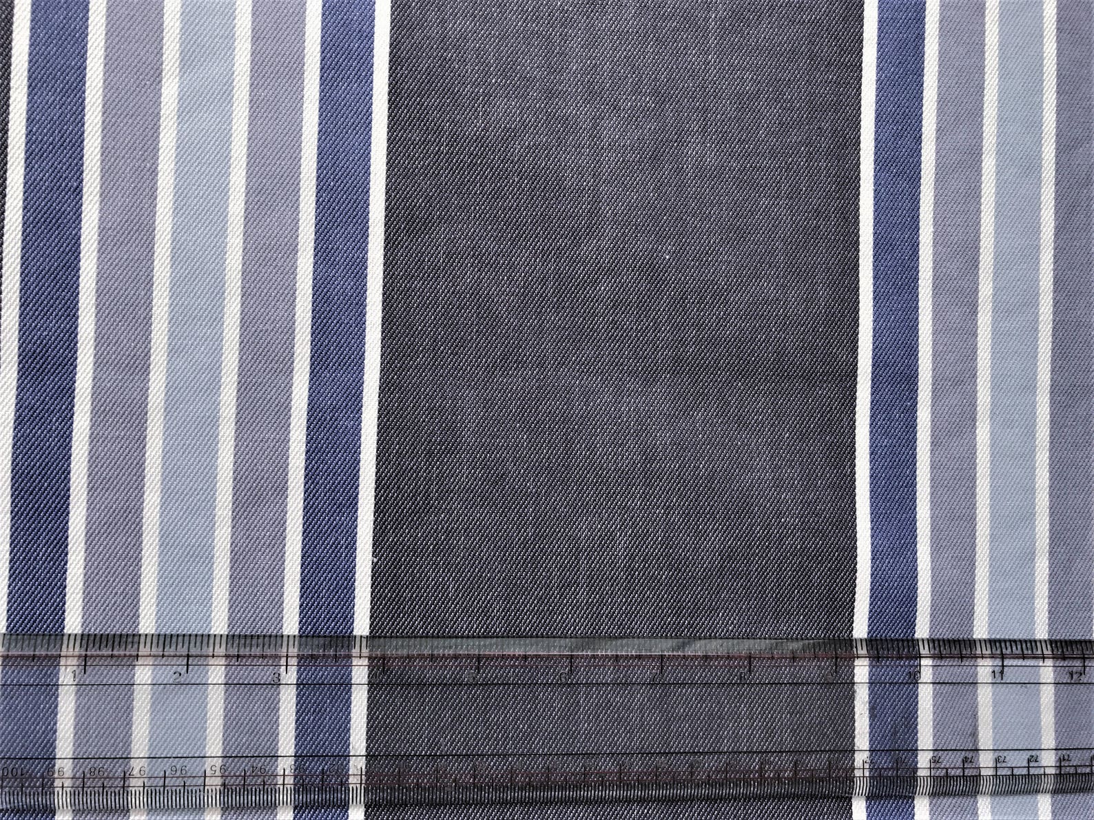 Shades of Blue Stripes Curtain Fabric by the Yard Upholstery | Etsy