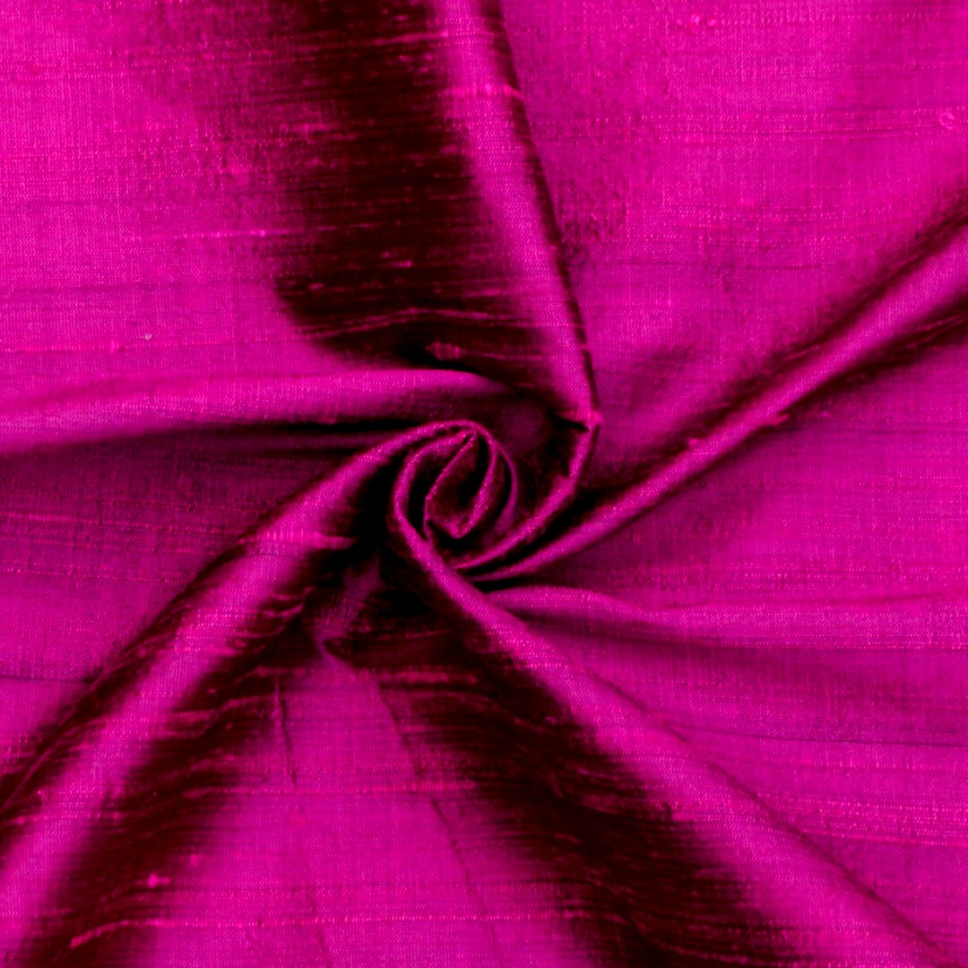 Dark Fuchsia Pink 100% Pure Silk Fabric by the Yard / Metre, 41 Inch ...
