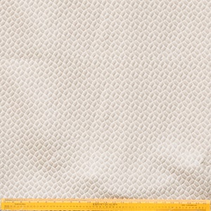Cream Hexagon Geometric Fabric by the Yard / Metre, Jacquard Weave ...