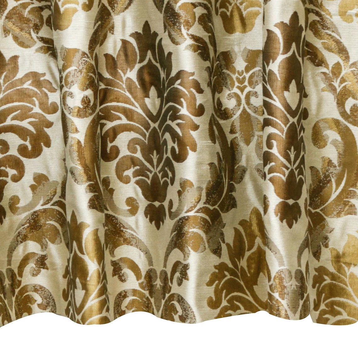 Gold & Beige Damask Upholstery Fabric by the Yard Jacquard | Etsy