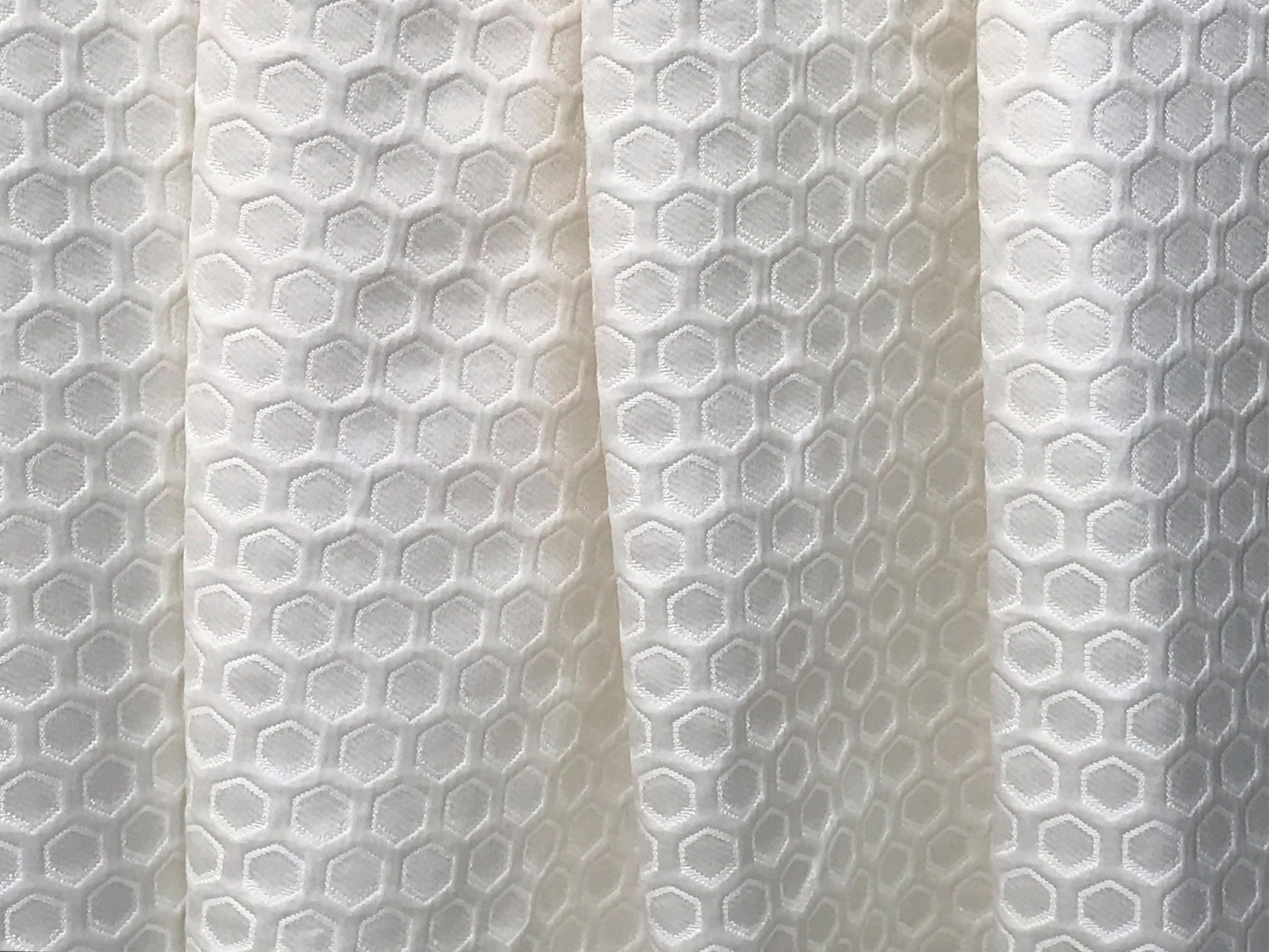 Ivory Geometric Hexagon Curtain Fabric By The Yard Upholstery | Etsy