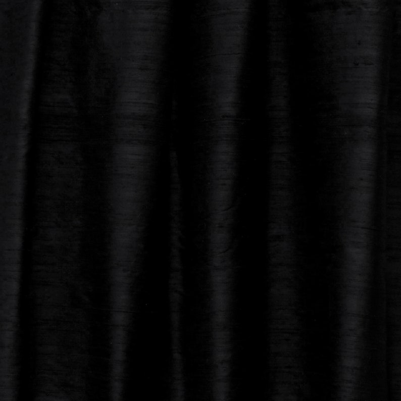 Black 100% Pure Silk Fabric by the Yard Pure Silk Fabric - Etsy