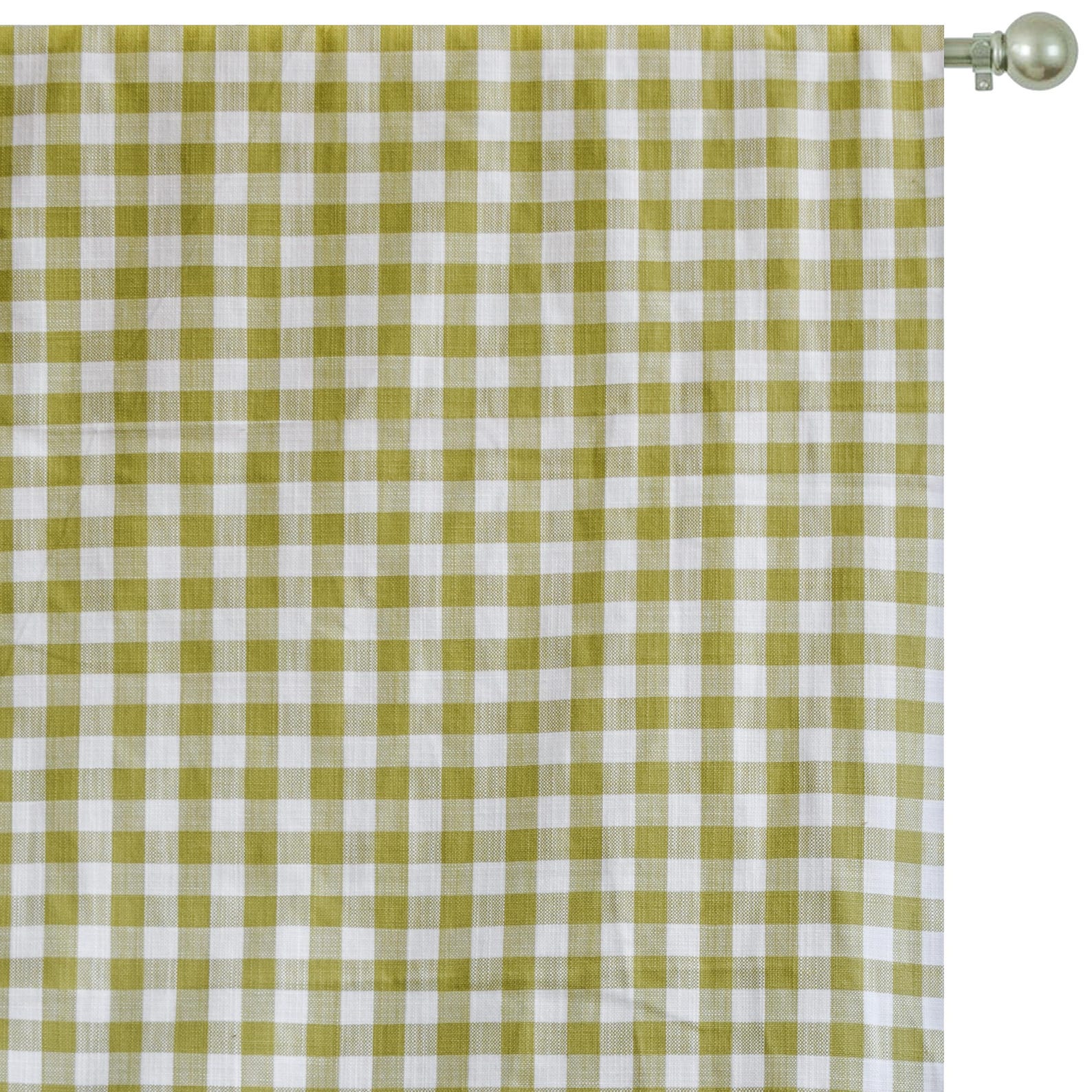 Chartreuse Gingham Checks Cotton Fabric by the Yard / Metre, Woven ...