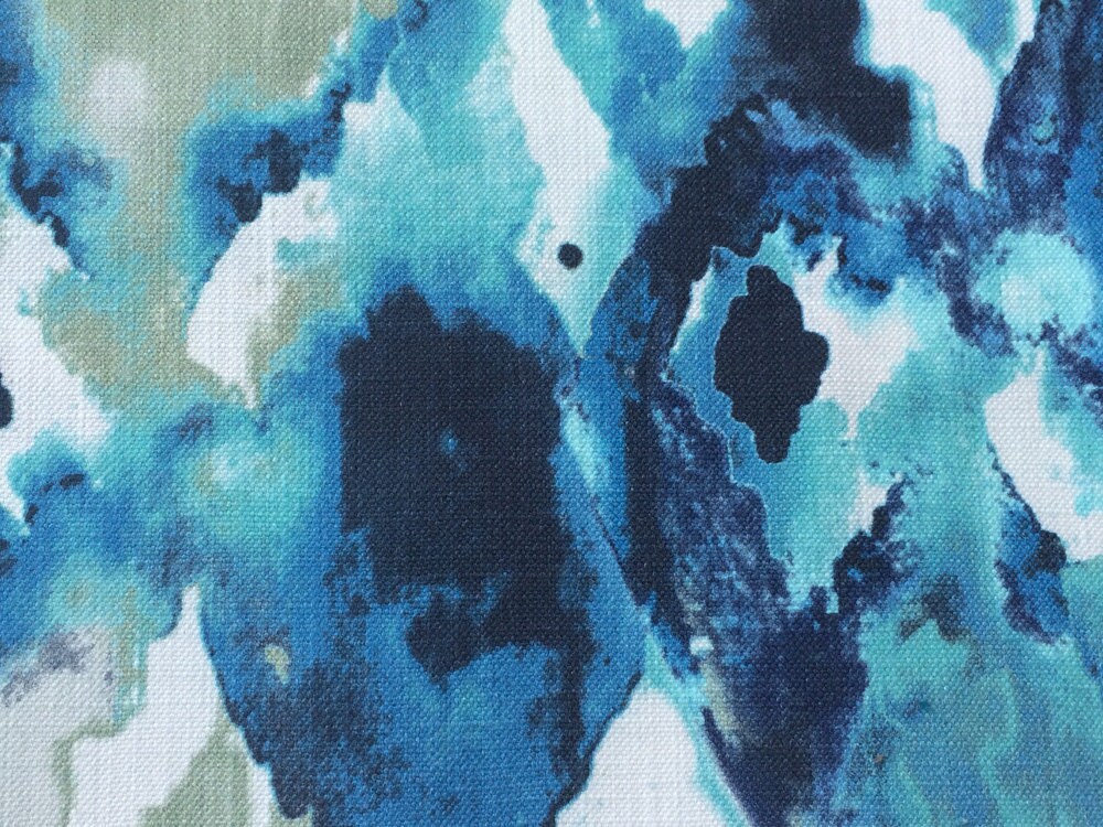 Splash Blue Turquoise 100% Cotton Spun Fabric by the Yard | Etsy