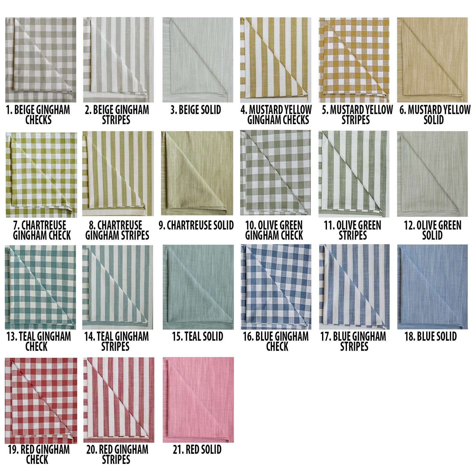 Chartreuse Gingham Checks Cotton Fabric by the Yard / Metre, Woven ...