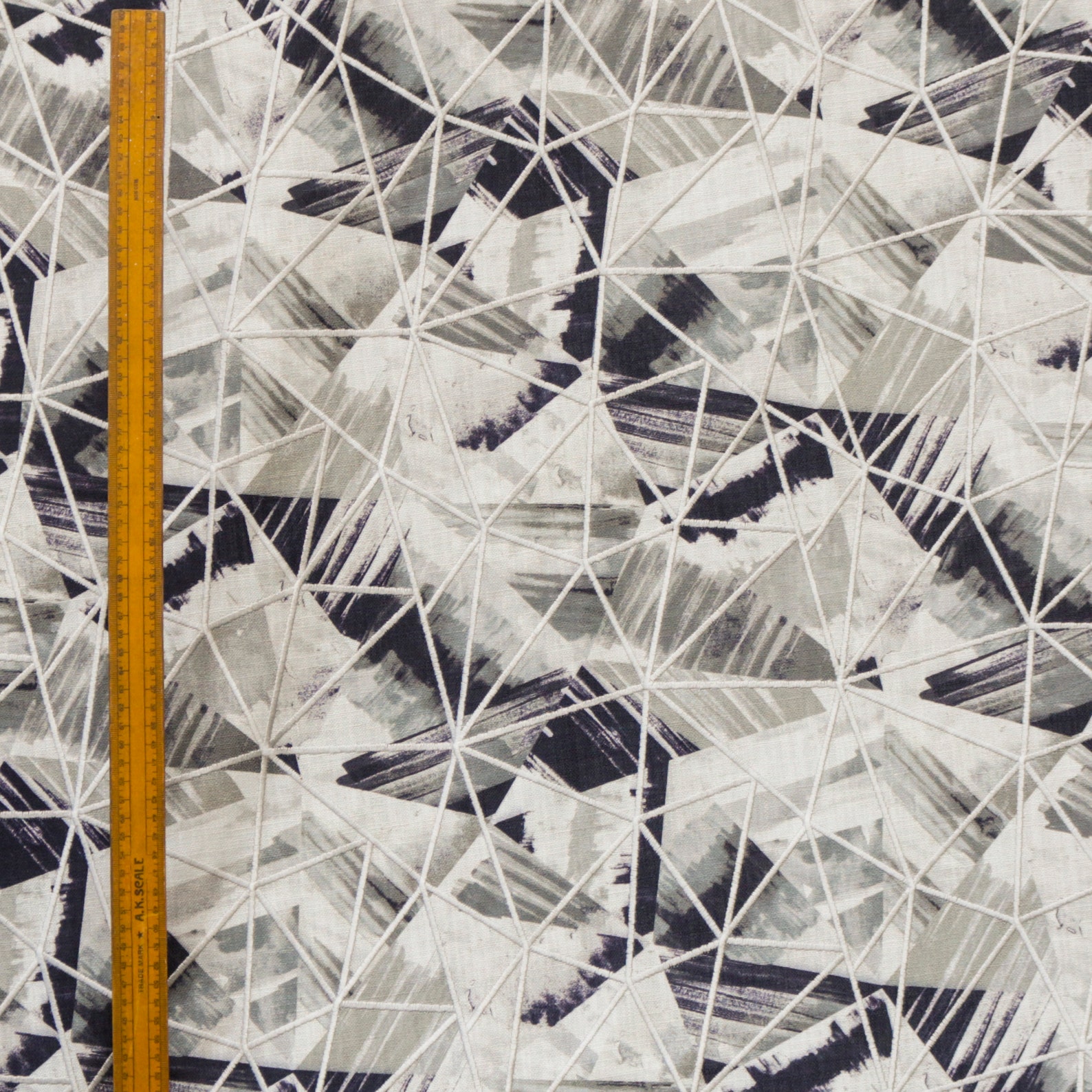 Abstract Triangles Printed Cotton Fabric By The Yard | Etsy