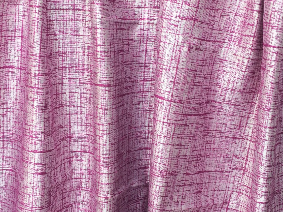 Pink Checks Curtain Fabric by the Yard Upholstery Fabric | Etsy