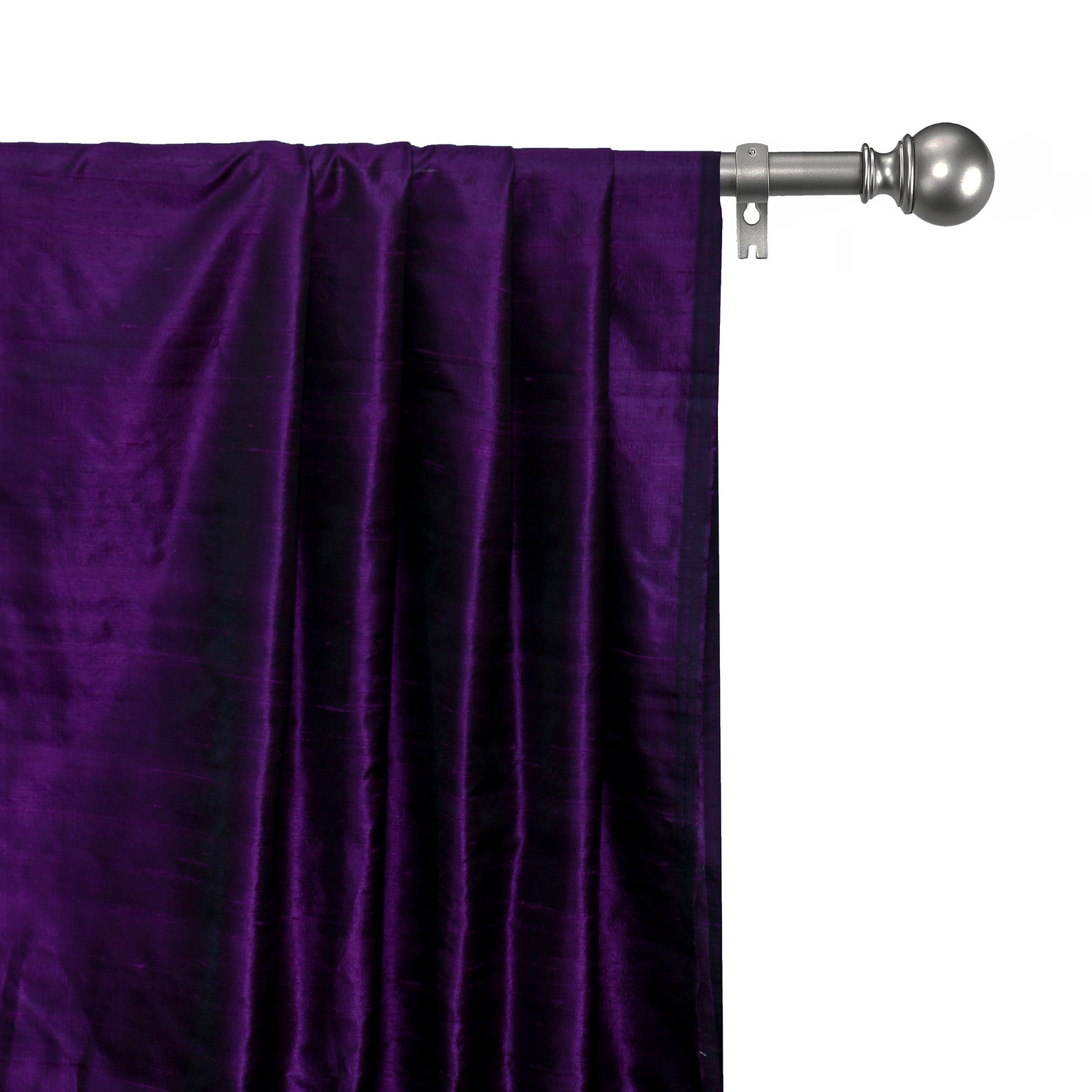 Purple Silk Dupioni Curtain Panels rod Pocket Grommet Box | Etsy