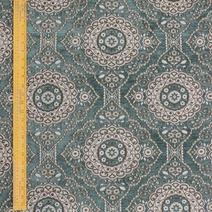 Geometric Eclectic Chenille Velvet Fabric by the Yard / Metre, Jacquard ...