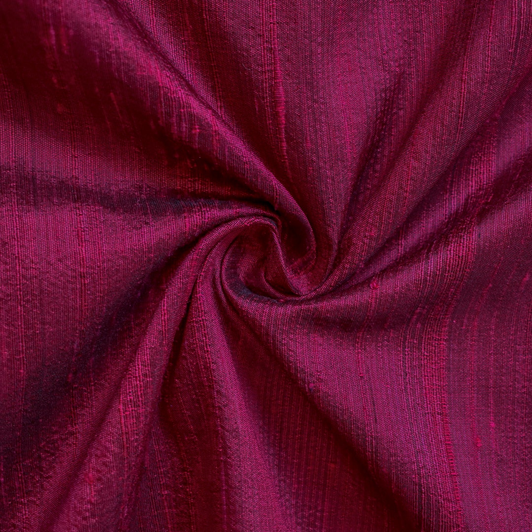 Magenta Silk Fabric by the Yard / Metre, 41 Inch Magenta Dupioni Silk ...