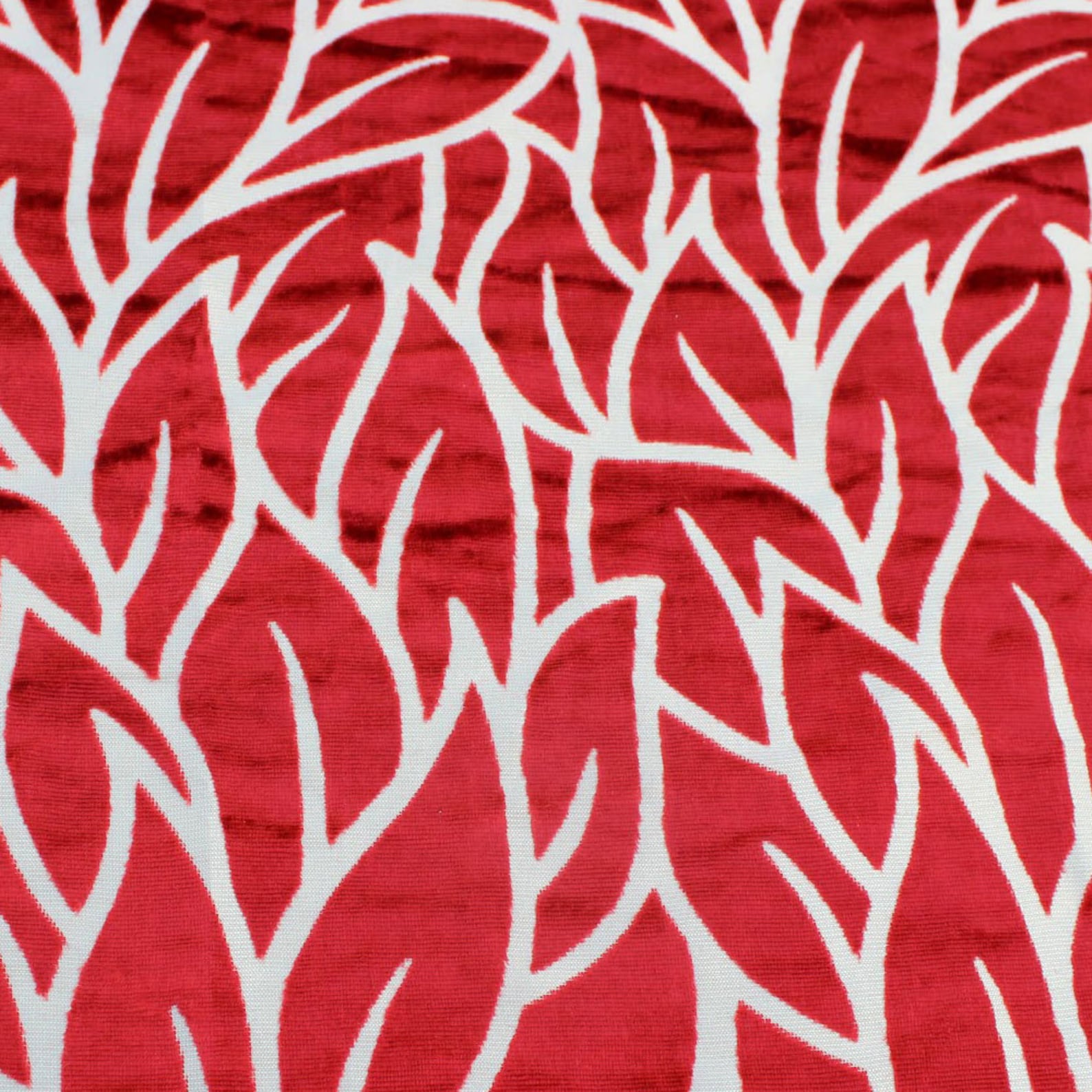 Cayenne Red Leaves Fabric by the Yard Upholstery Fabric | Etsy