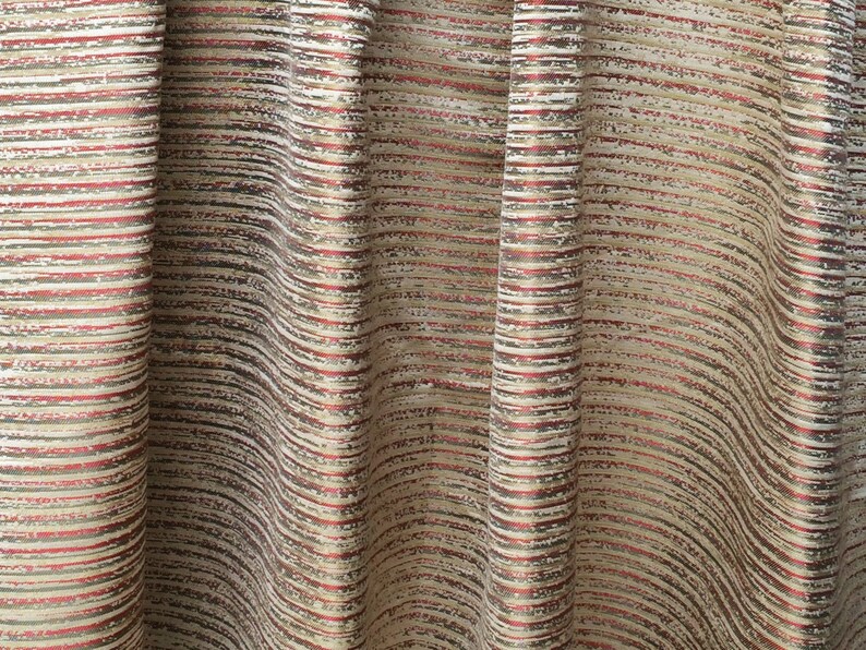 Red Green Line Stripes Curtain Fabric by the Yard Upholstery - Etsy