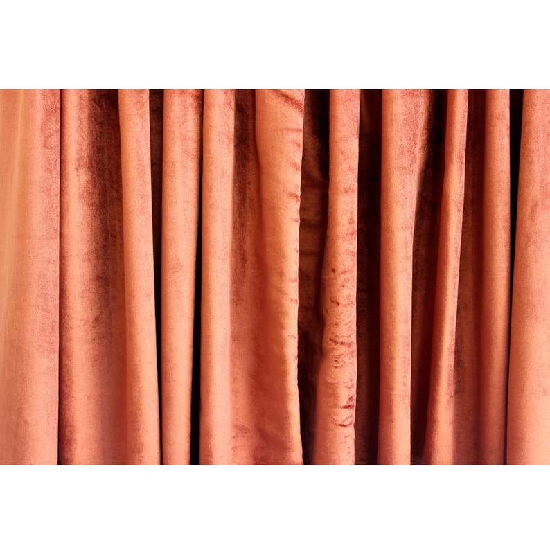 Rust Velvet Curtain 52x84 Rod Pocket Curtain Panel | Etsy