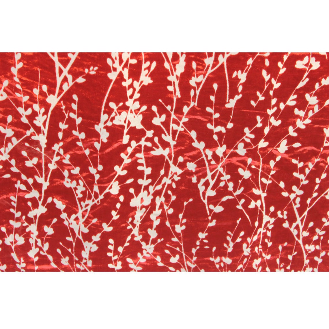 Cayenne Red Snow Fabric by the Yard / Metre, Upholstery Curtain Fabric ...