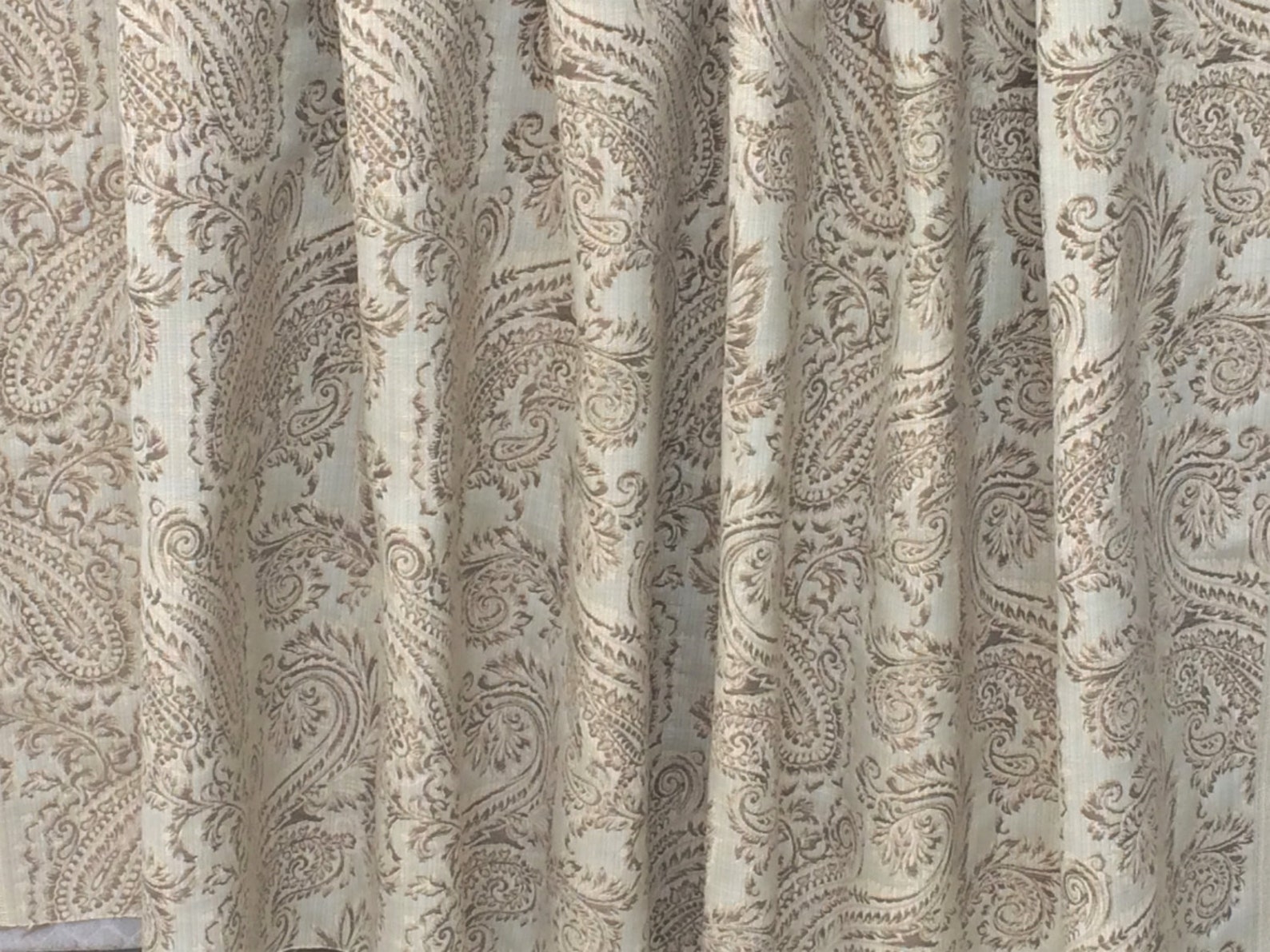 Beige Paisleys Curtain Fabric by the Yard Upholstery Fabric - Etsy